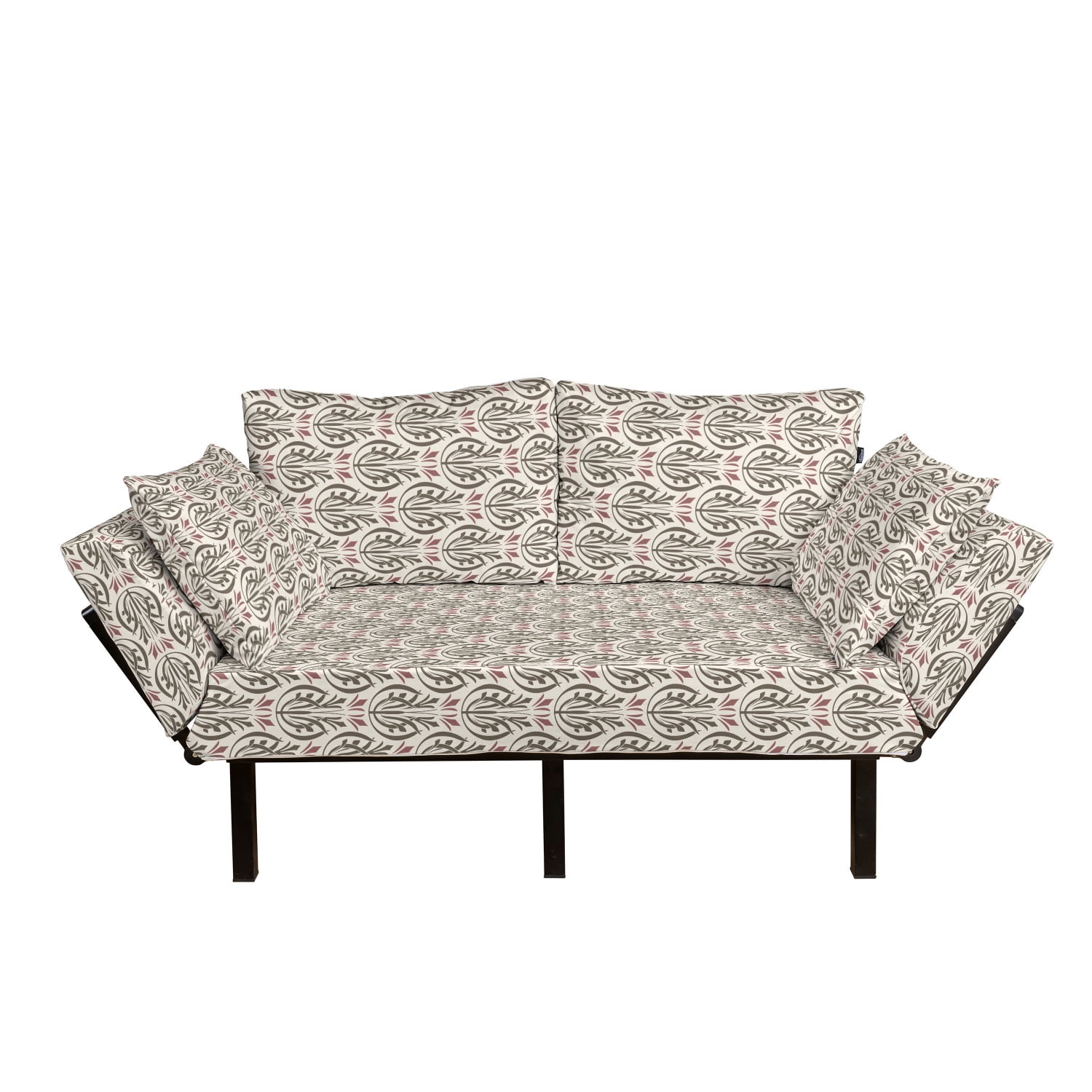 Art Nouveau Futon Couch, Medieval Inspired Floral Curved Classic Royal ...