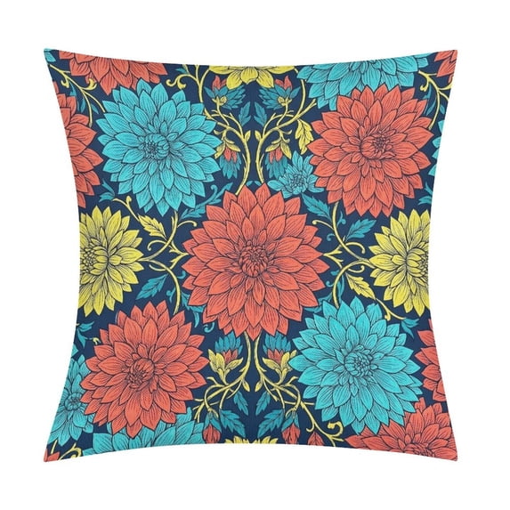Art Nouveau Ornate Dahlia Garden with Vine AccentsSoft & Durable 2-Pack ...