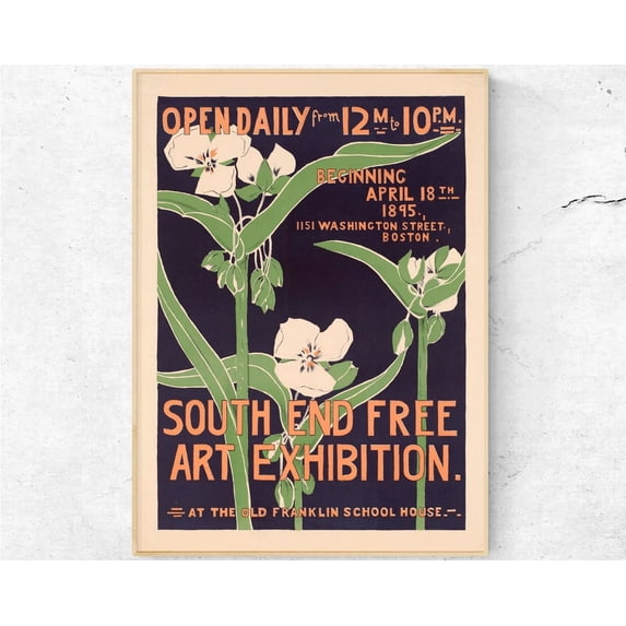 Art Nouveau Poster, Floral Vintage Wall Art, Unframed Paper Poster ...