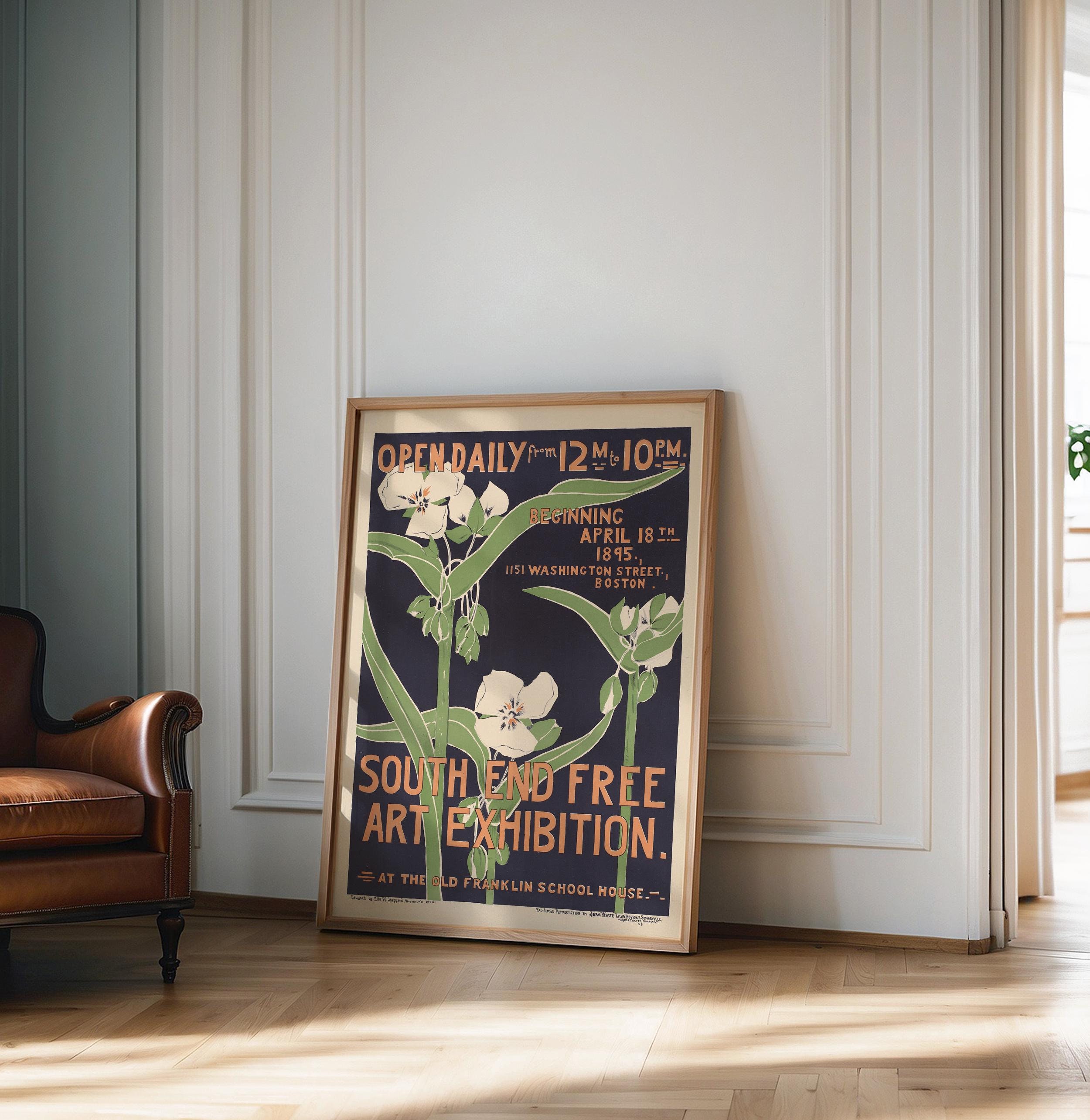 Art Nouveau Poster, Vinage Exhibition Poster, South End Free Art ...
