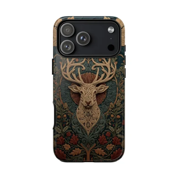 Art Nouveau Stag Head Nature Wildlife Artwork Case for iPhone 17 to 11 ...