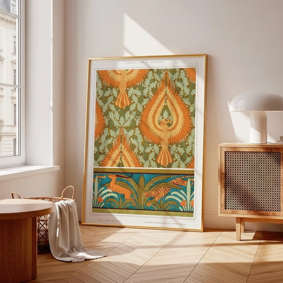 Art Nouveau Tiger Print Colorful Home Decor Gallery Wall Art - Walmart.com