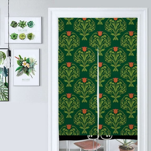 Art Nouveau Tulip Pattern Door Curtain Nordic Living Room DoorCurtain ...