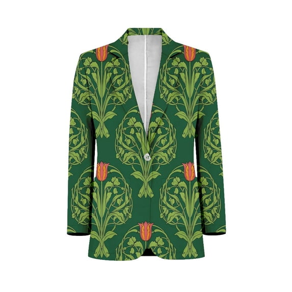 Art Nouveau Tulip Pattern Men Blazers Slim Clothing Summer Jacket Man ...