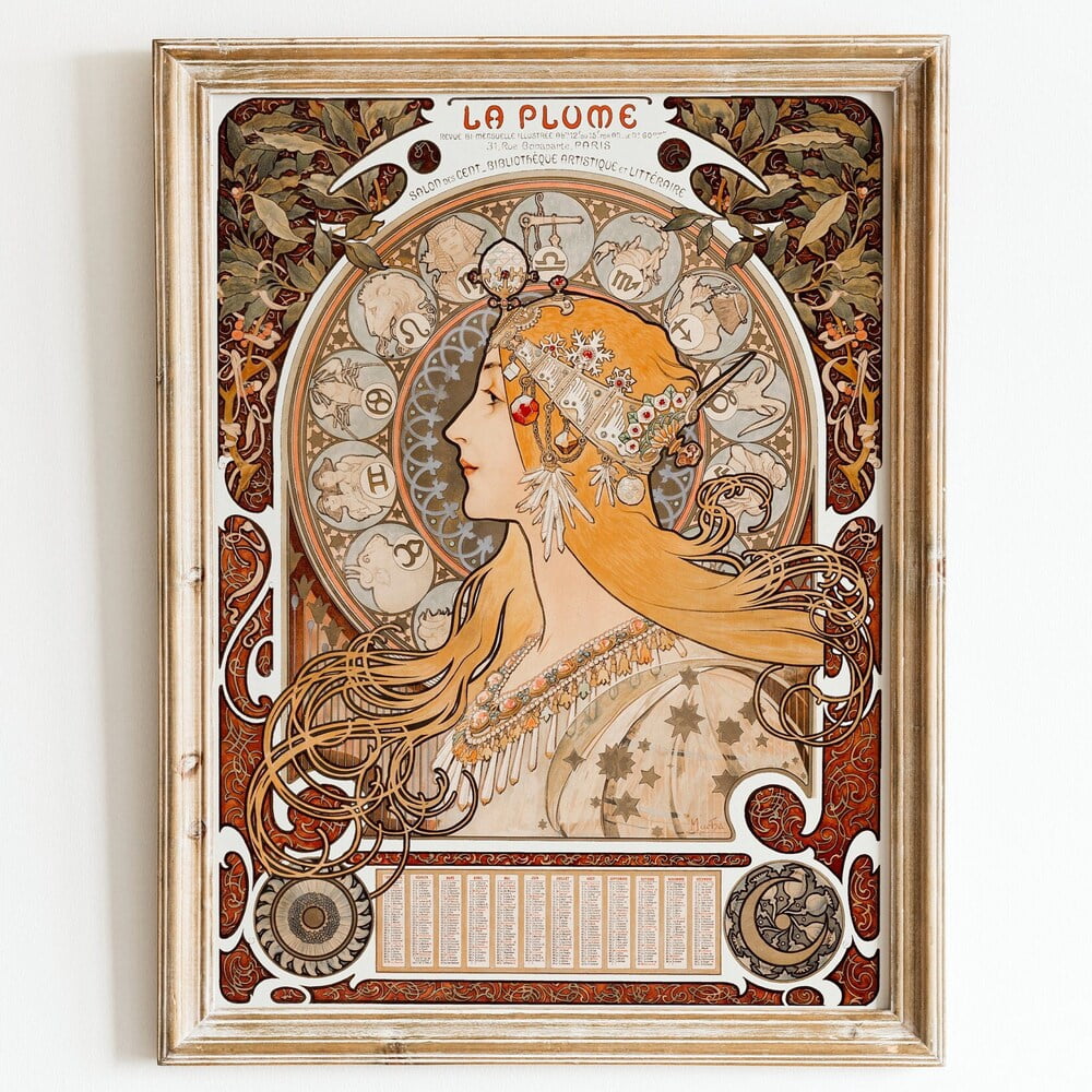 Art Nouveau Vintage Poster Astrology Art Alphonse Mucha Zodiac Print ...