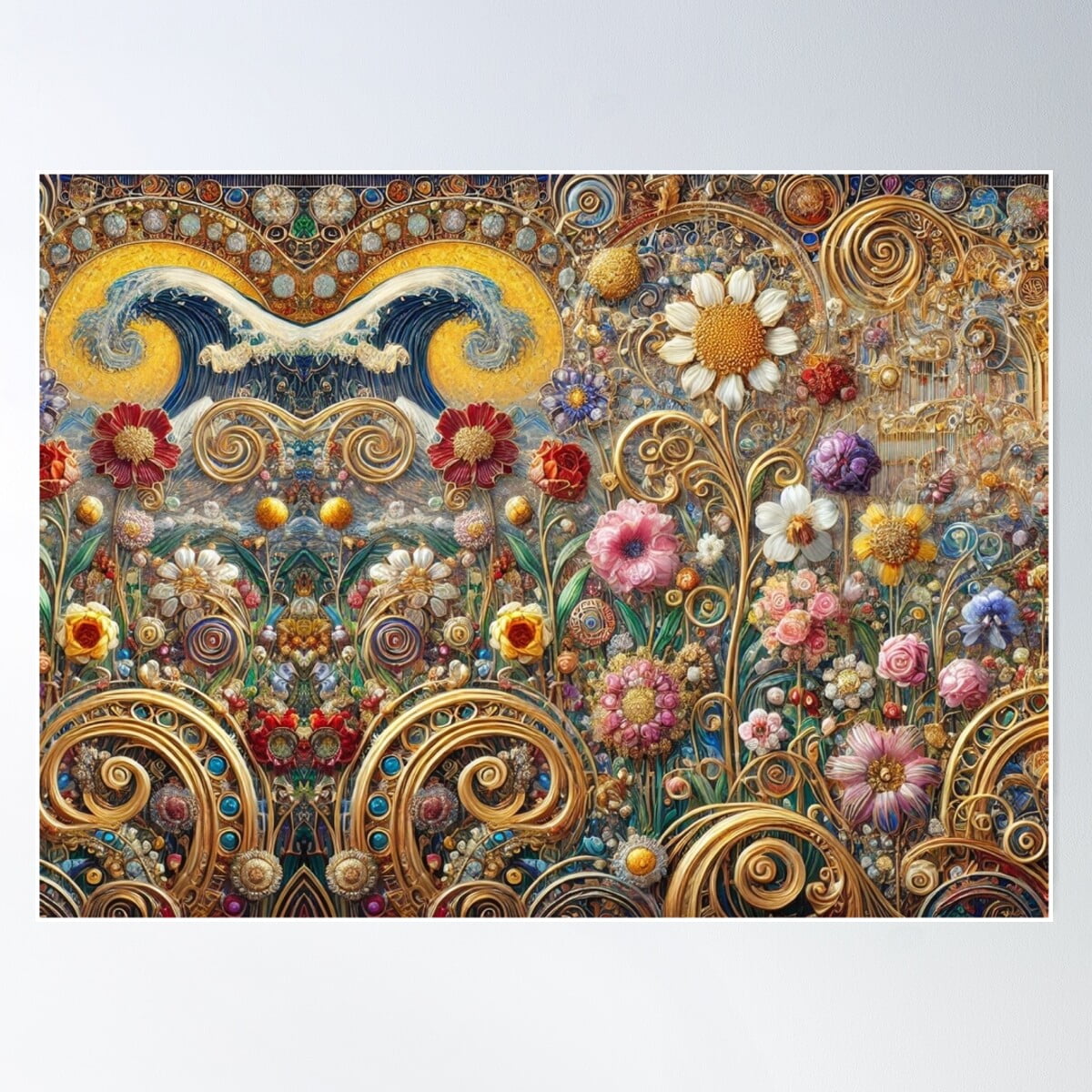 Art Nouveau Whimsical Bloom: Baroque Floral Fantasy Poster Wall Art ...