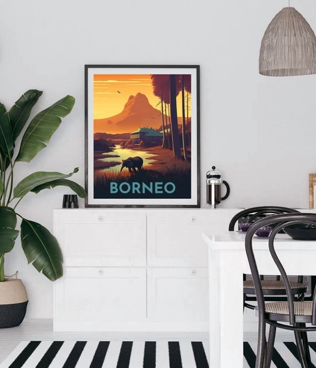 Art Of Borneo Travel Poster Art Home Decor Vintage Gift Living Room ...