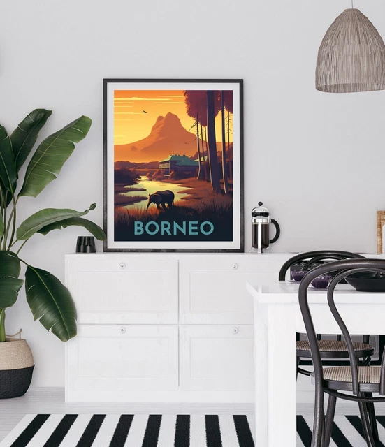 Art Of Borneo Travel Poster Art Home Decor Vintage Gift Living Room ...