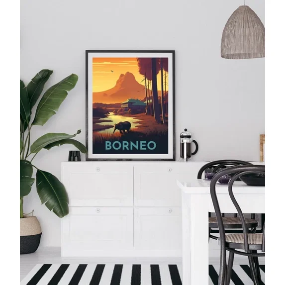 Art Of Borneo Travel Poster Art Home Decor Vintage Gift Living Room ...
