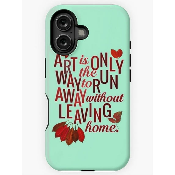Art Only Way To Run Away Quote Phone Case for iPhone 11 12 13 14 15 16 ...