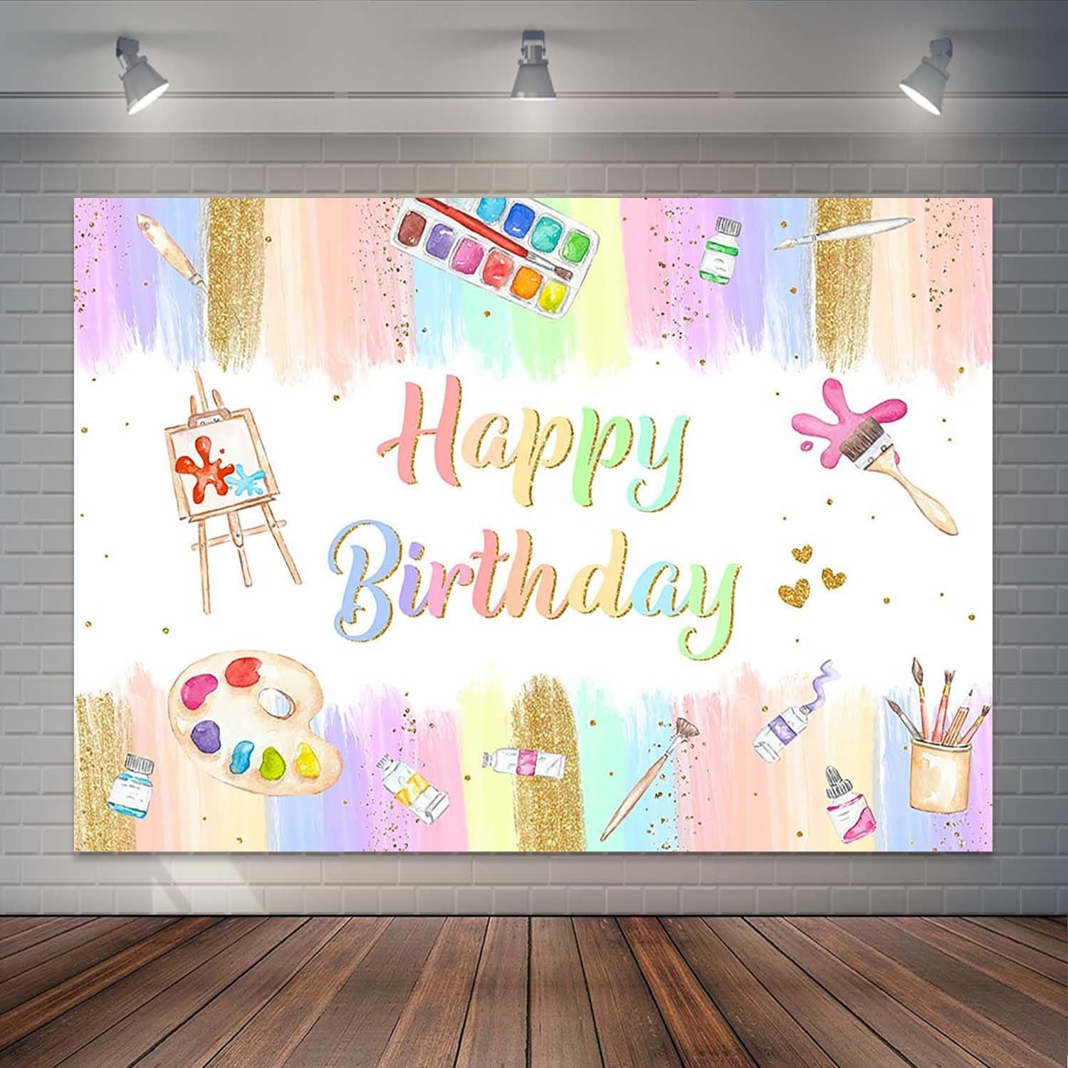 Art Paint Birthday Party Backdrop Let' s Paint Dress for a Mess ...