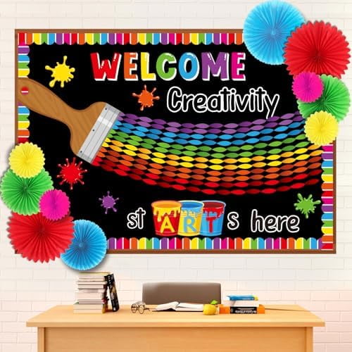 Art Painting Bulletin Board Decorations Welcome Back Art Classroom ...
