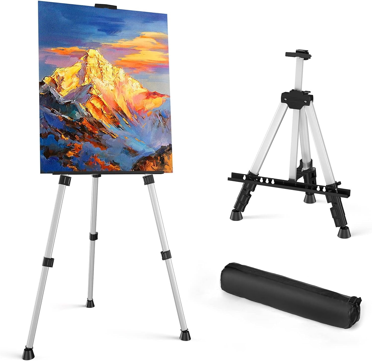 Art Painting Display Easel Stand - Portable Adjustable Aluminum Metal ...