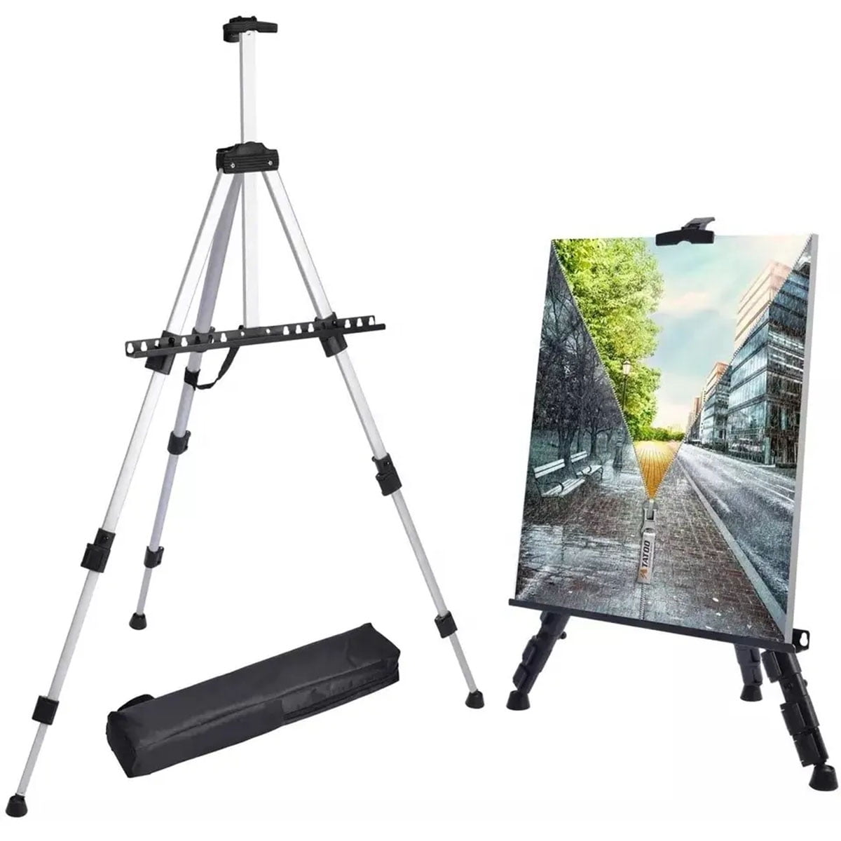 Outdoor Art Painting Easel Stand, Portable Adjustable Aluminum Tripod ...