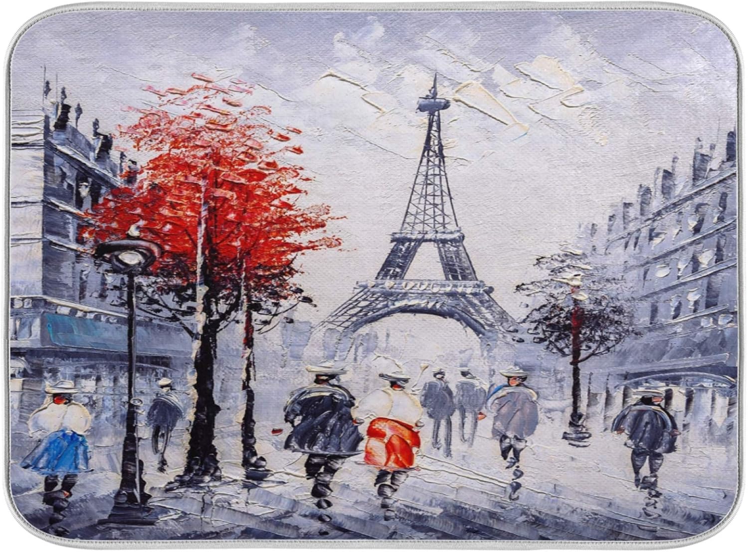 Art Painting France Paris Eiffel Tower 617312621 Dish Drying Mat for ...