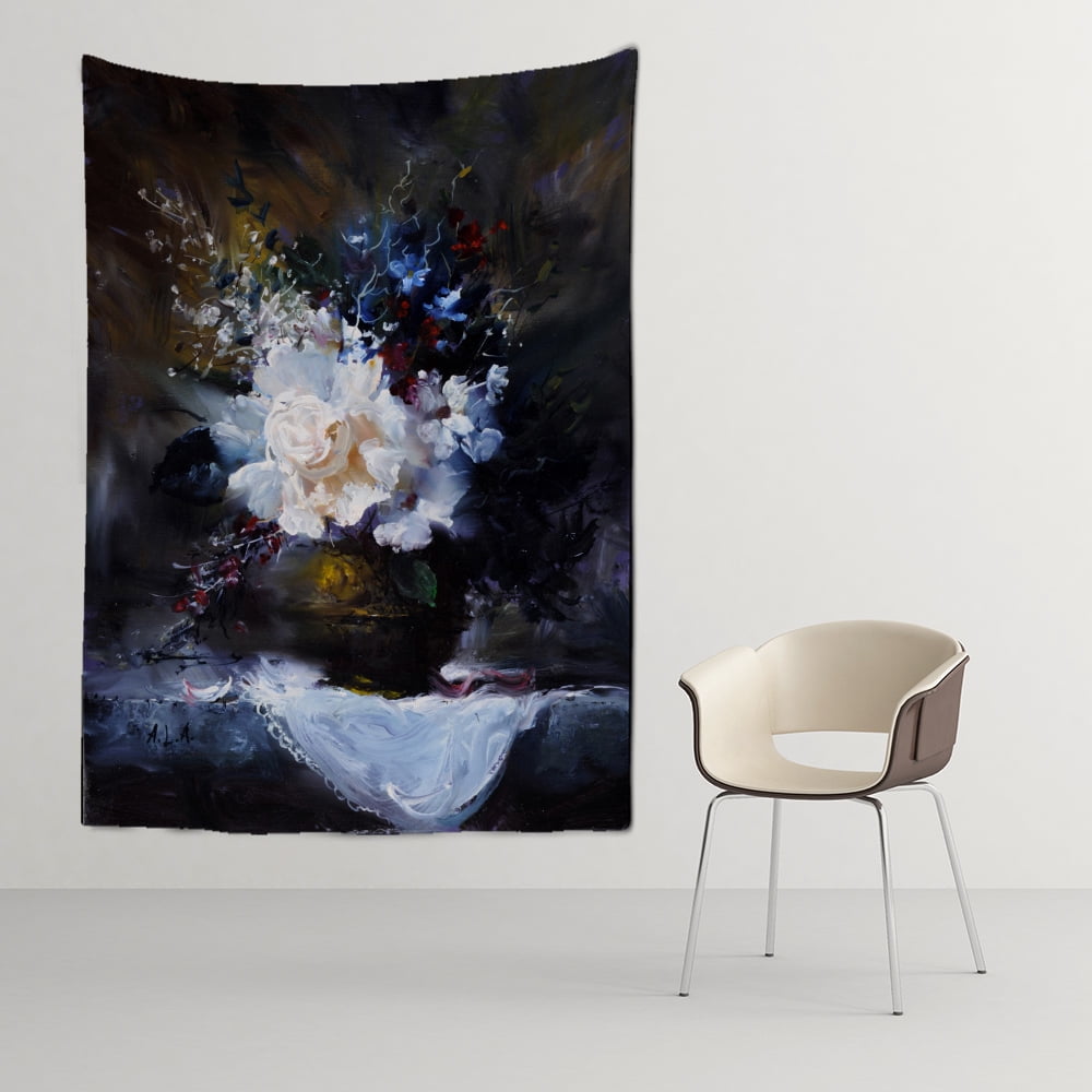 Art Painting Tapestry Flower Static Oil Painting Room Background Wall ...