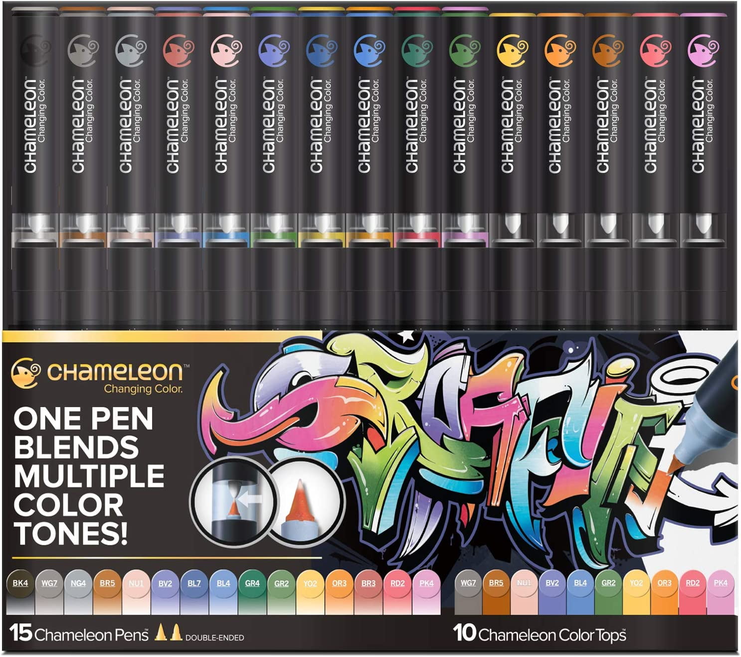 Art Pens, 25-Pen Deluxe Set (15 Pens + 10 Color Tops) - Multicolor, 0 ...