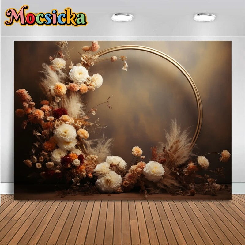 Art Photography Backdrop Spring Rose Shower Girls Flower Wall ...