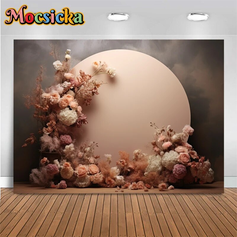Art Photography Backdrop Spring Rose Shower Girls Flower Wall ...