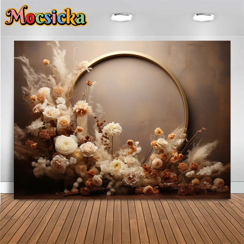 Art Photography Backdrop Spring Rose Shower Girls Flower Wall ...