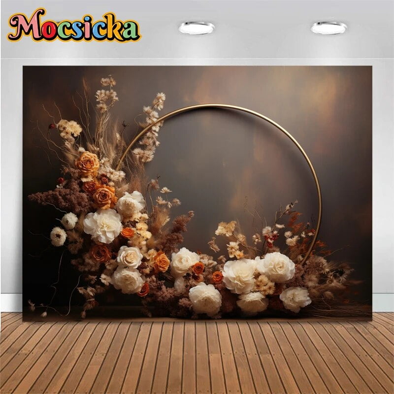 Art Photography Backdrop Spring Rose Shower Girls Flower Wall ...