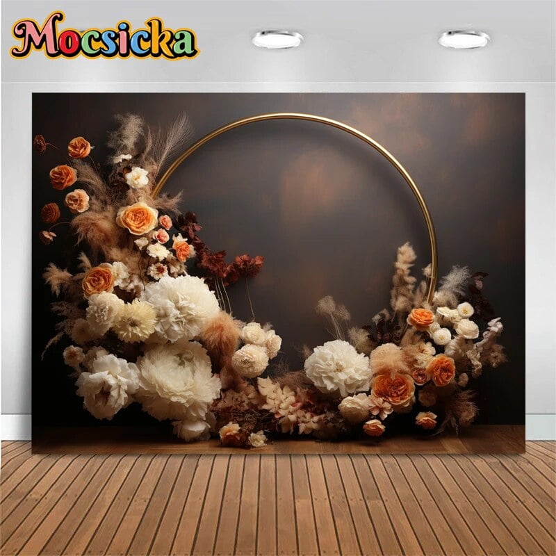 Art Photography Backdrop Spring Rose Shower Girls Flower Wall ...