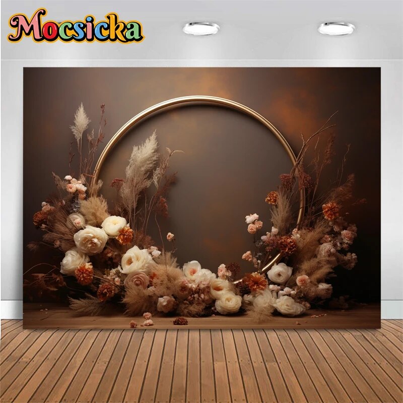 Art Photography Backdrop Spring Rose Shower Girls Flower Wall ...