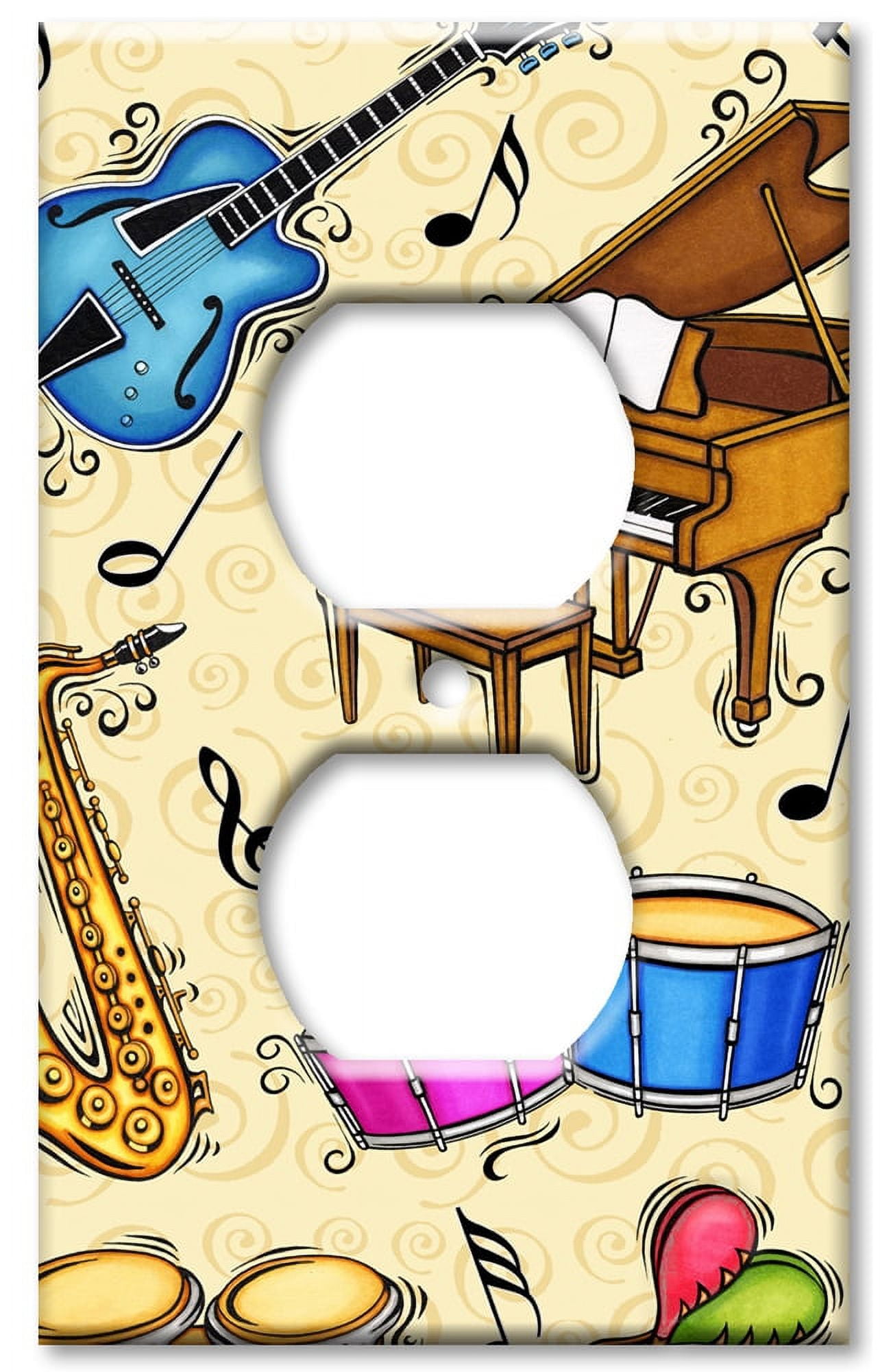 Art Plates brand - Outlet Cover Wall Plate - Musical Instruments ...