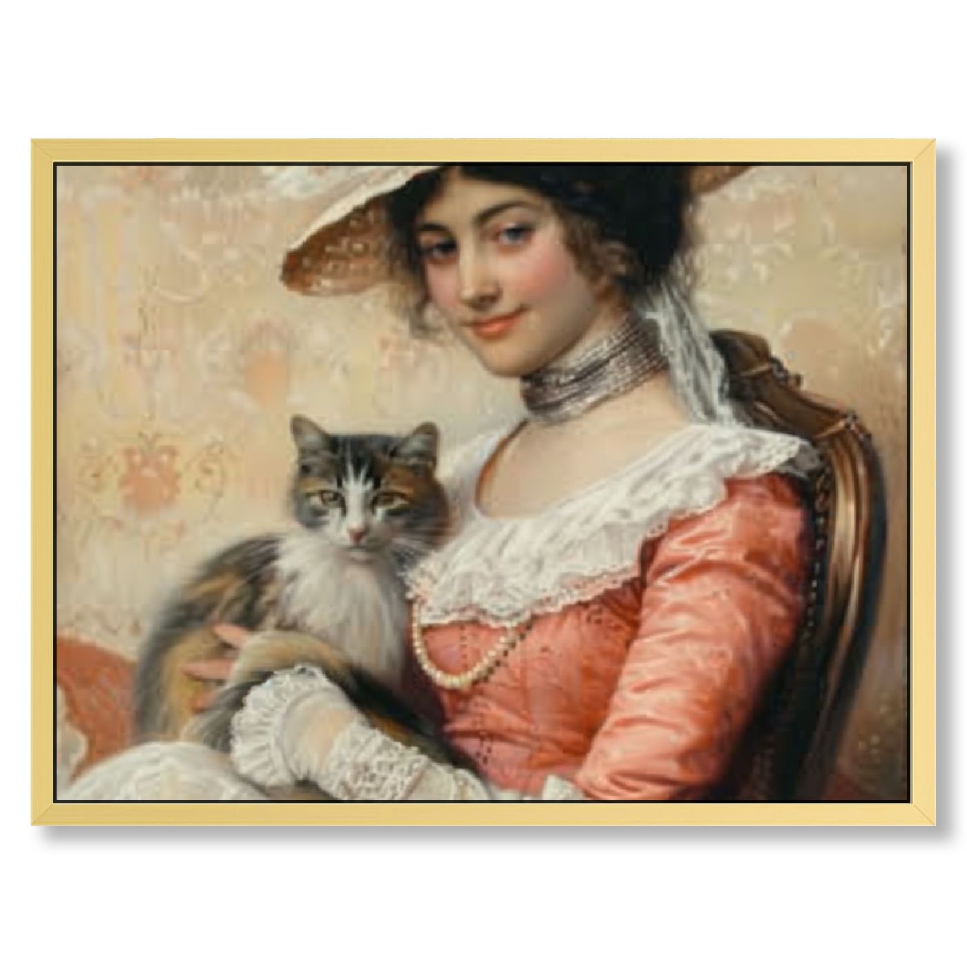Art Poster Albert Edelfelt Girl And Cat Wall Decor Canvas Painting Wall ...