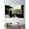 Art Poster. French CafÃƒÂ£Ã‚Â© In The Rain Poster Wall Art Modern Wall ...