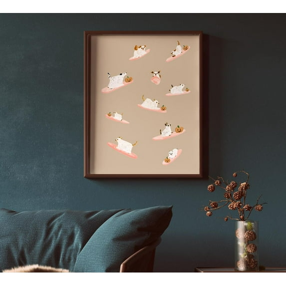 Art Poster Ghost Dogs Surfing - Cute Fall Decor, Unframed Canvas Size 16x24 F03.1.19l1537 ...