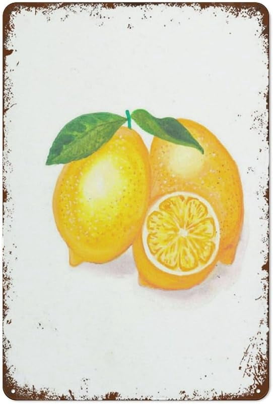 Art Poster Kitchen Lemon food watercolour yellow lemons kitchen Citrus ...