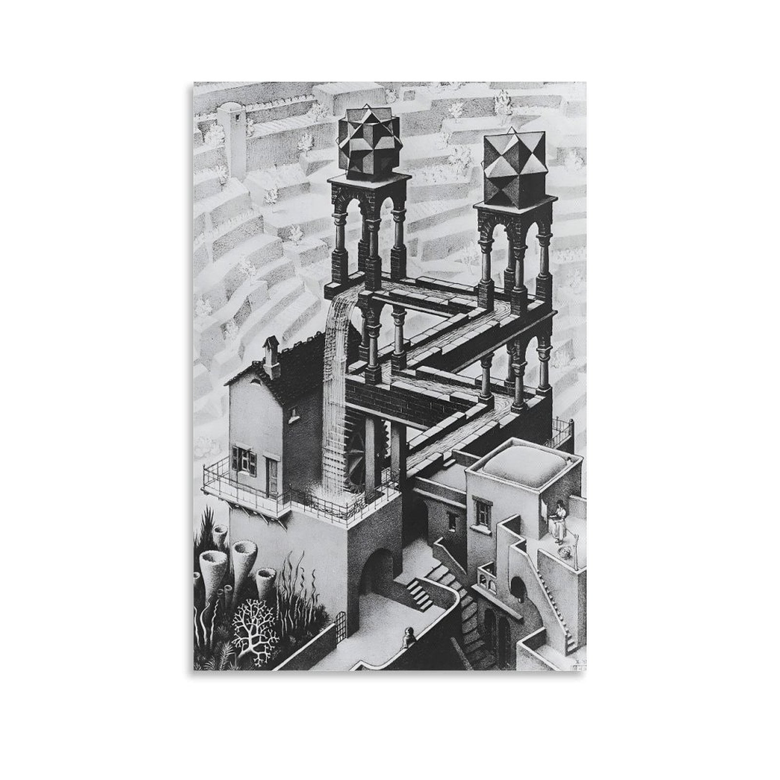 Art Poster MC Escher,Relativity Lattice Aesthetic Room Poster(9) Canvas ...