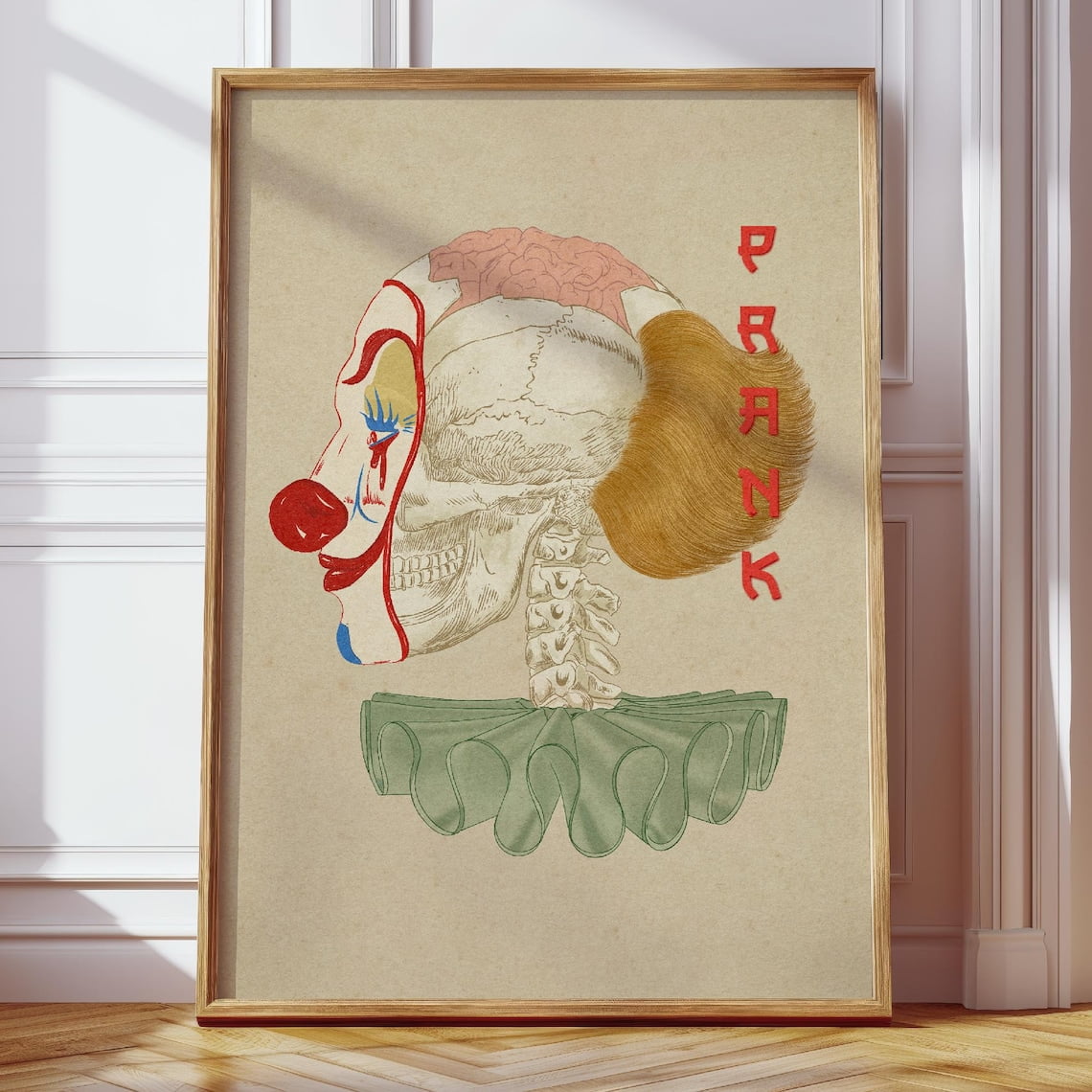 Art Poster,Quirky Clown Anatomy Illustration,Vintage Style Prank Wall ...