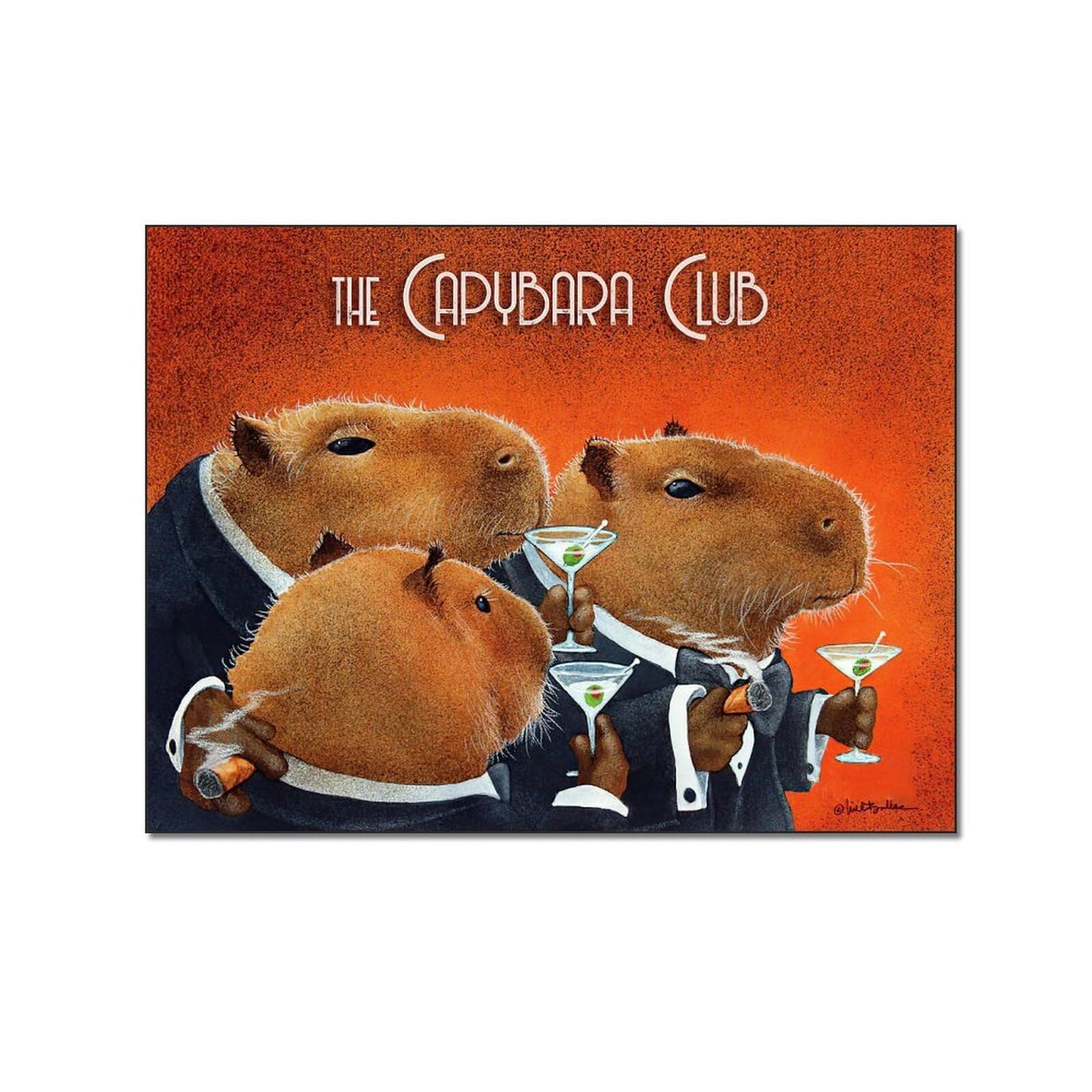Art Poster Vintage Capybara Club Poster Print Canvas Wall Art Canvas ...