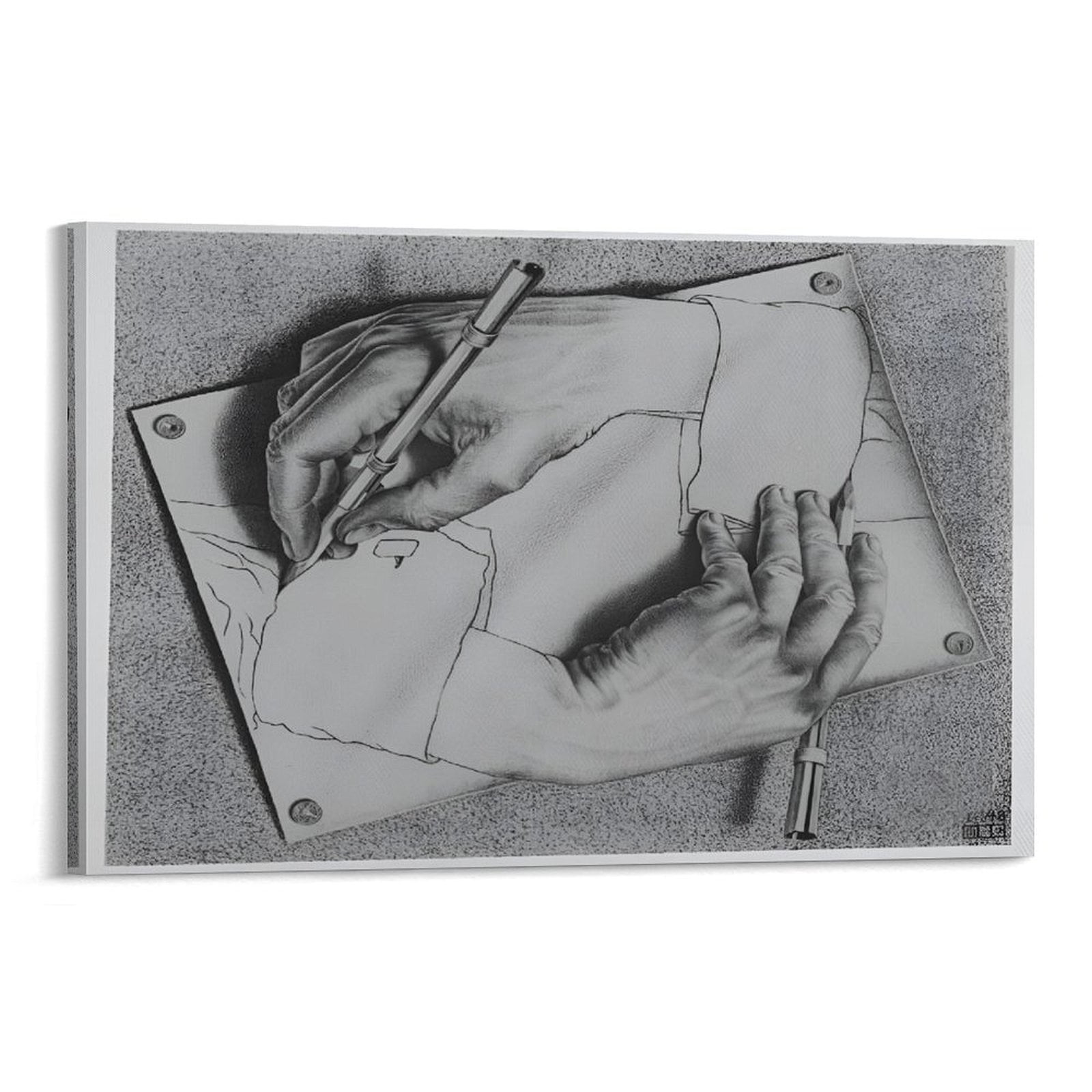 Art Posters MC Escher-Drawing Hands Black And White Posters Canvas Art ...