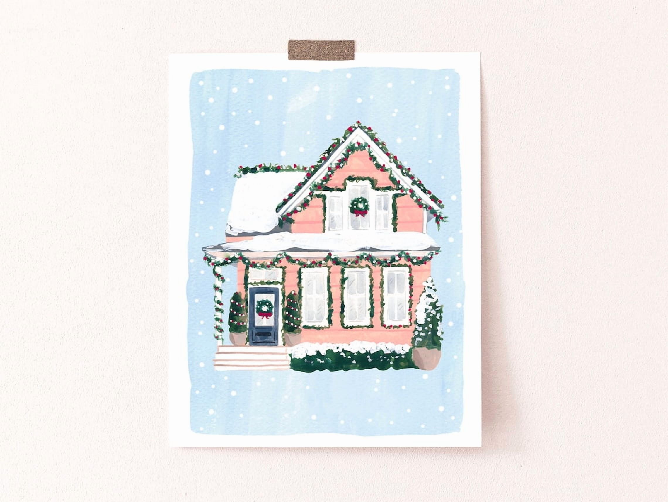 Art Print, Pink House (Multiple Sizes) Poster Decor For Living Room ...