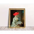 Art Print Renaissance Painting Vintage Portrait Woman Print Red Brush ...