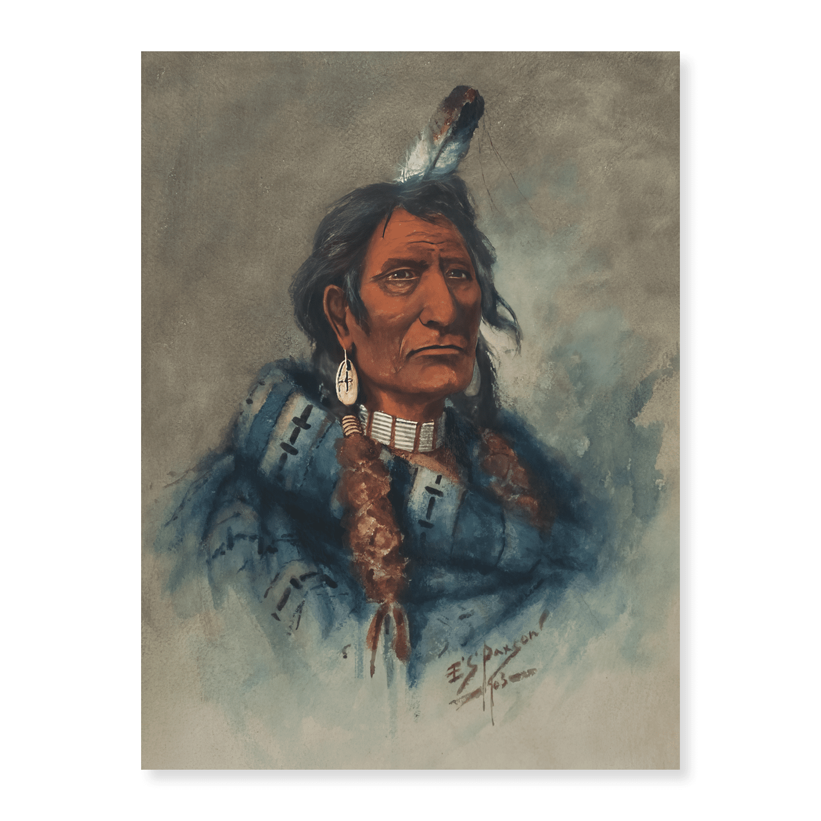 Art Print (Unframed), Chief Charlo 1903 by Edgar Samuel Paxson, 16" x ...