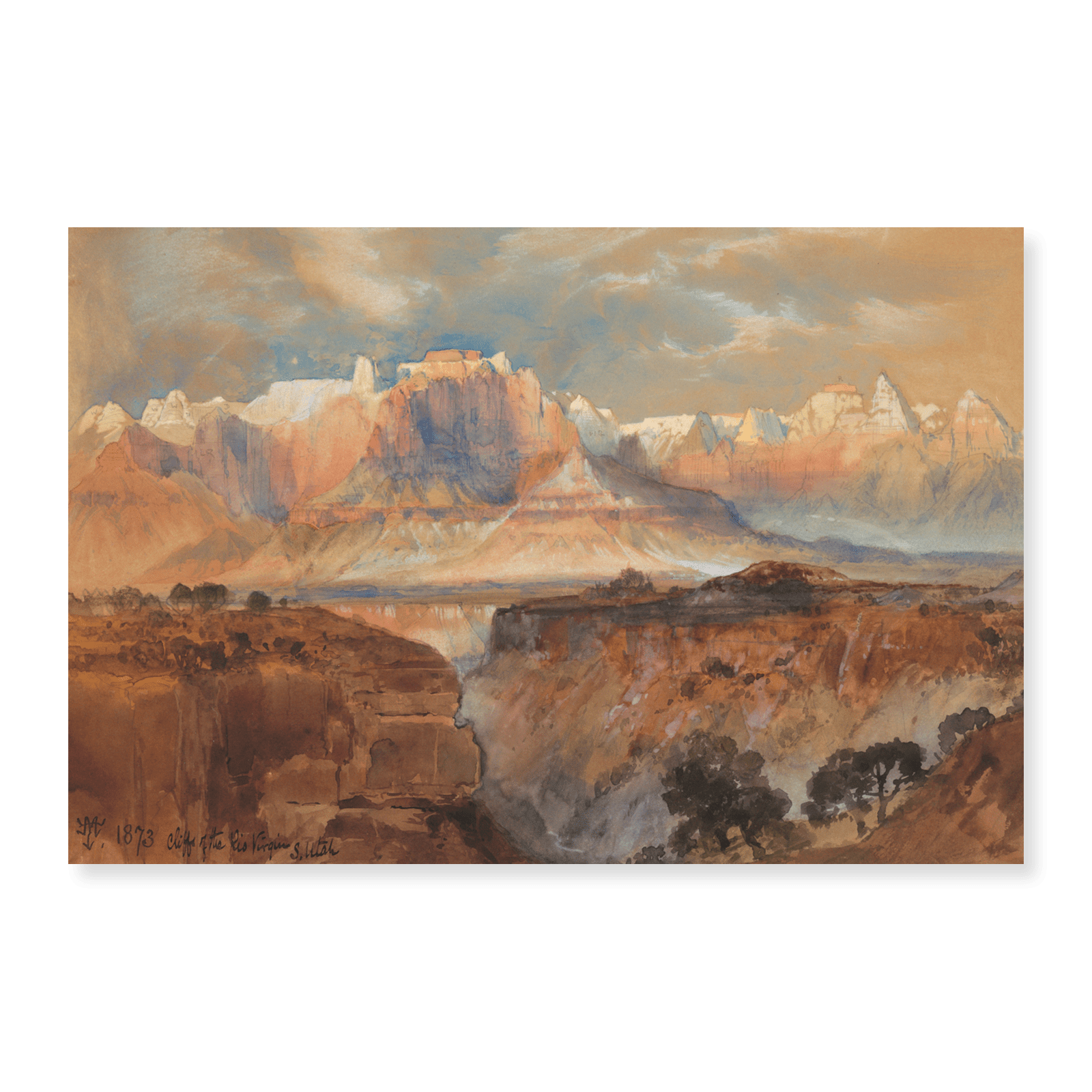 Art Print (Unframed), Cliffs of the Rio Virgin, South Utah by Thomas ...