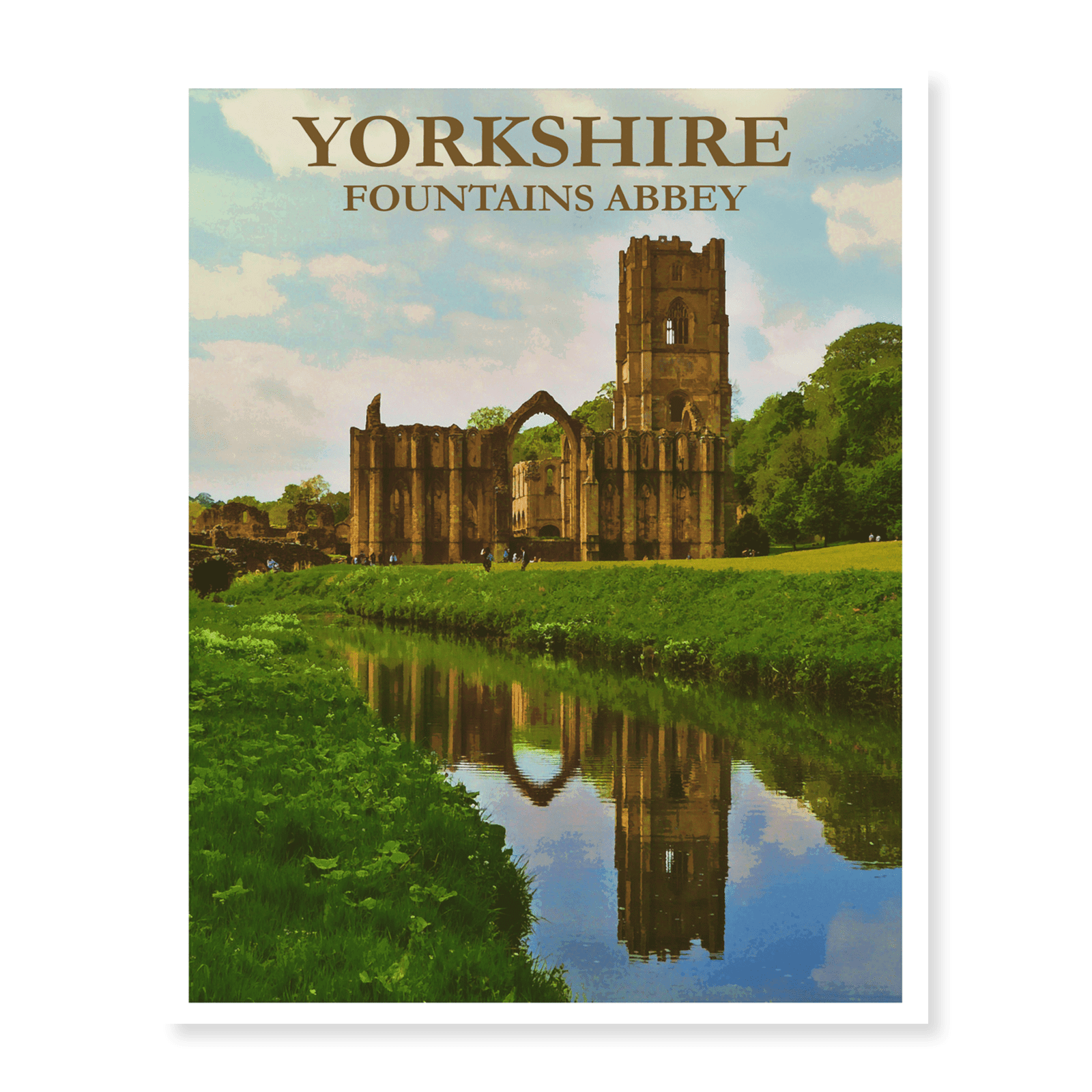 Art Print (Unframed), Fountains Abbey Yorkshire Poster by Vintage ...