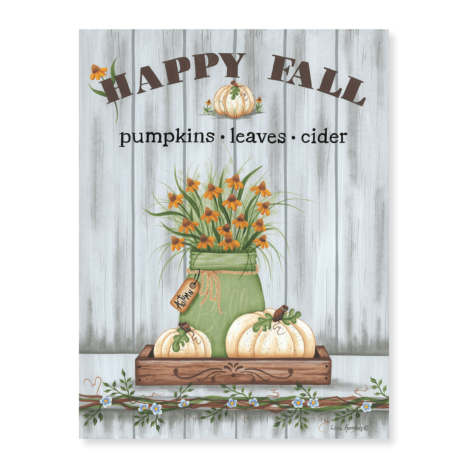 Art Print (Unframed), Happy Fall by Lisa Kennedy, 18" x 24" - Walmart.com