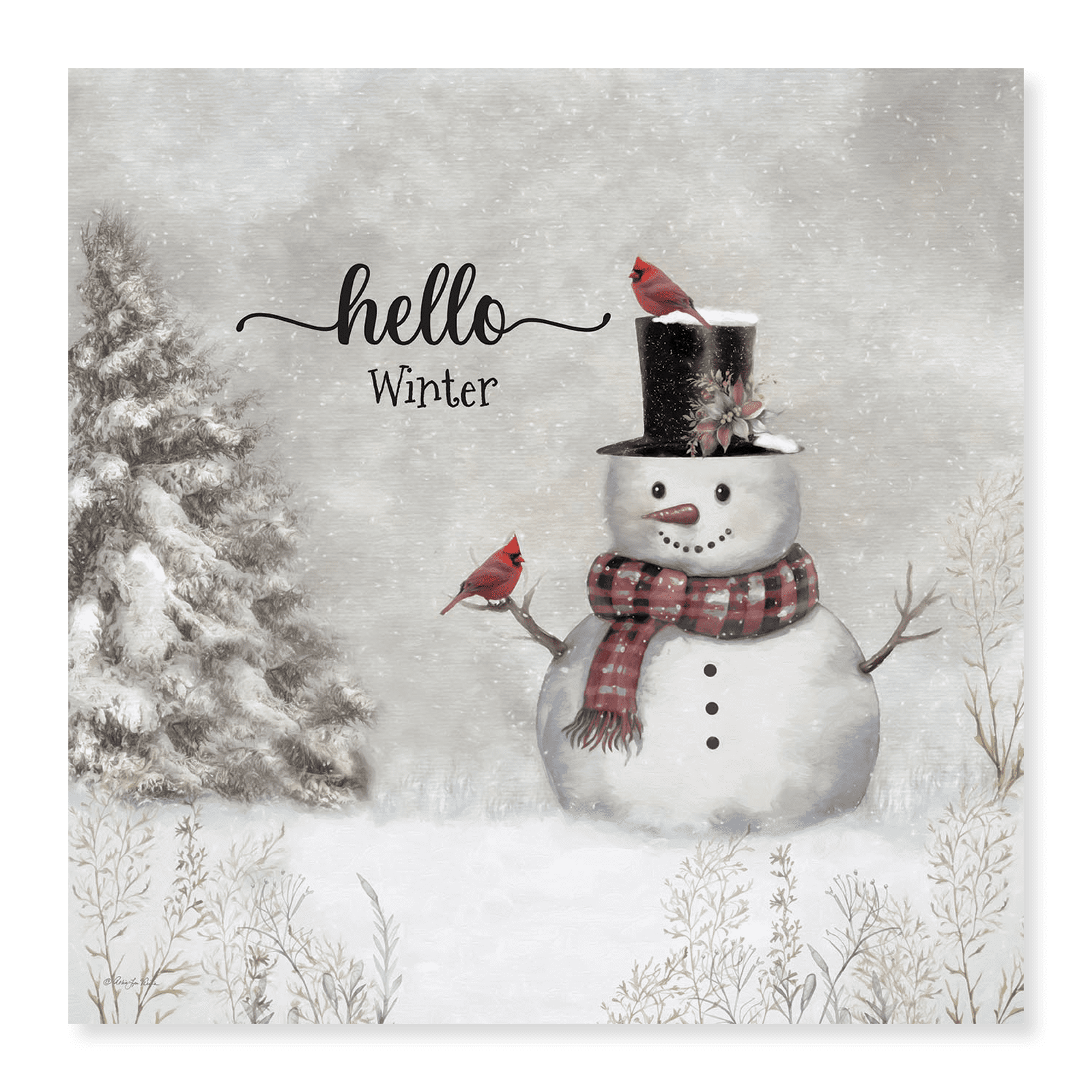 Art Print (Unframed), Hello Winter Snowman by Robin-Lee Viera, 16" x 20 ...