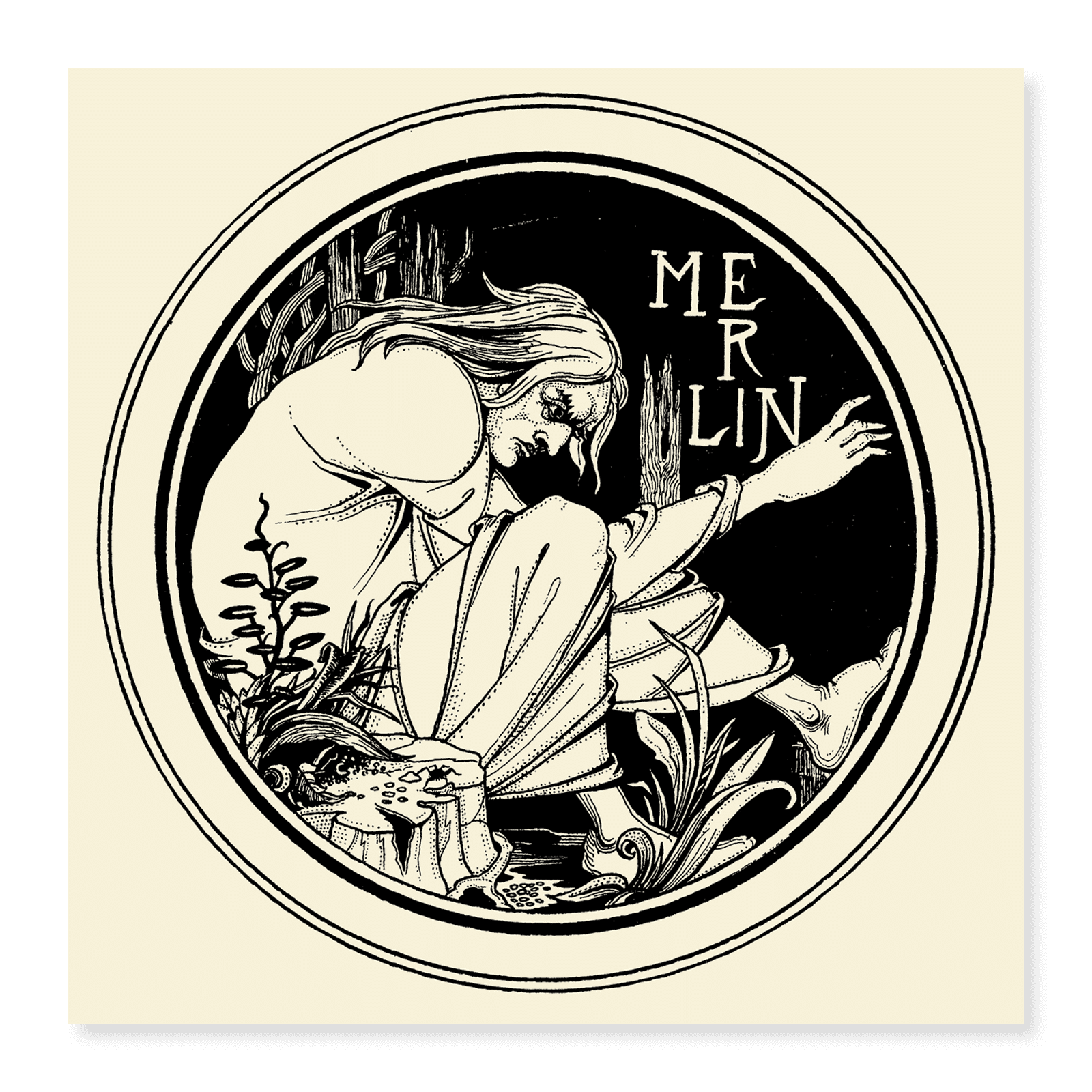 Art Print (Unframed), Morte D'Arthur 1893 - Merlin by Aubrey Beardsley ...
