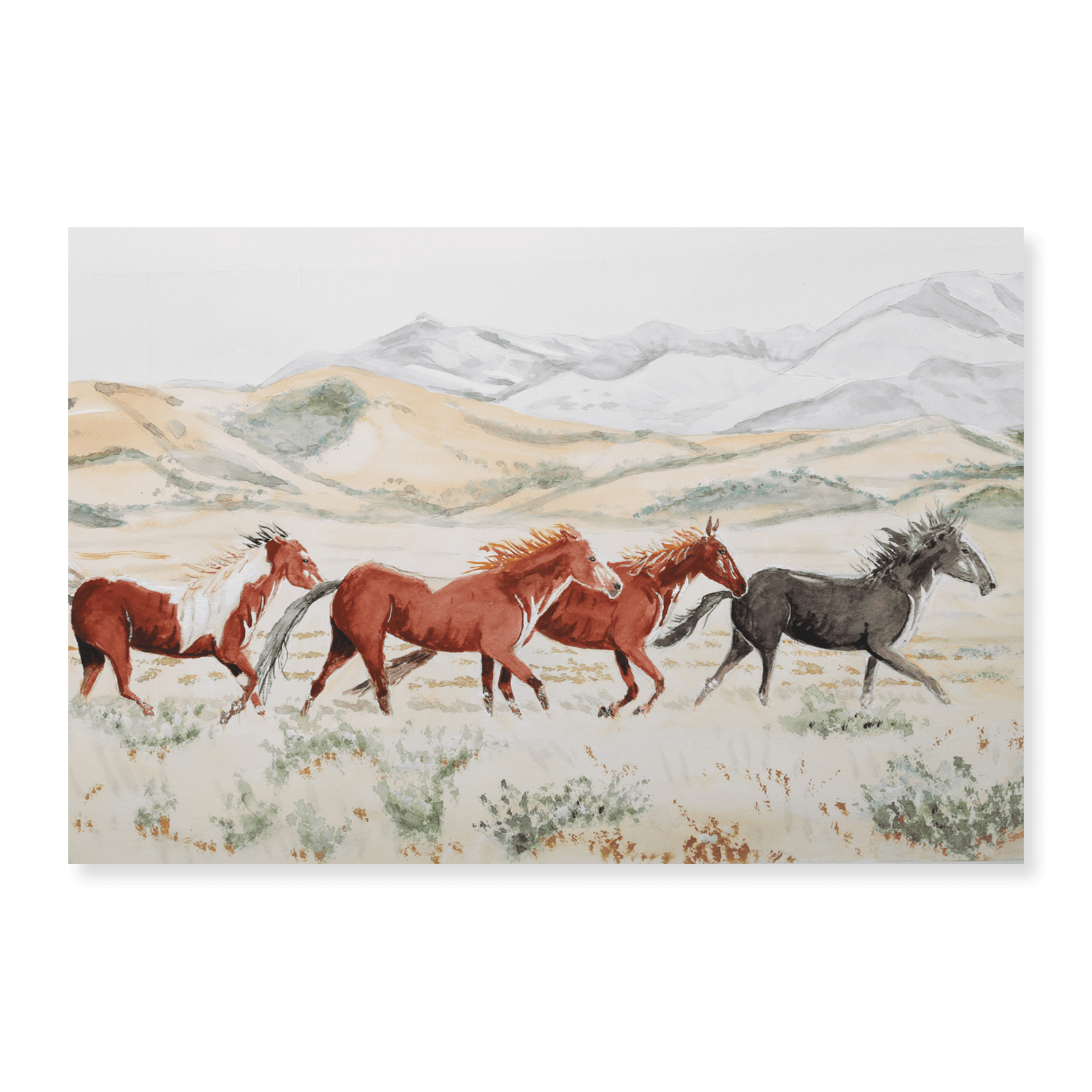 Art Print (Unframed), Mustang Medley by Wynn Derr, 18" x 24" - Walmart.com