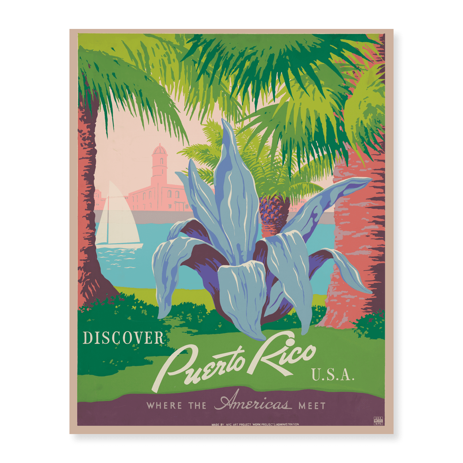 Art Print (Unframed), Puerto Rico Travel Poster by Vintage Travel ...