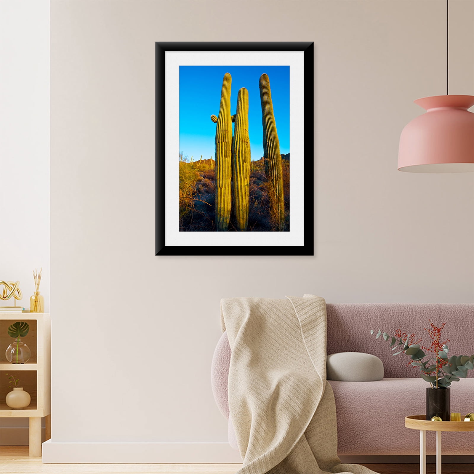 Art Print (Unframed), Saguaro Cactus (carnegiea gigantea) in a desert ...