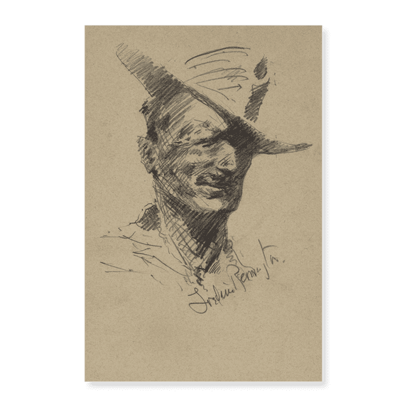 Art Print (Unframed), Self Portrait of Frederic Remington by Frederic ...