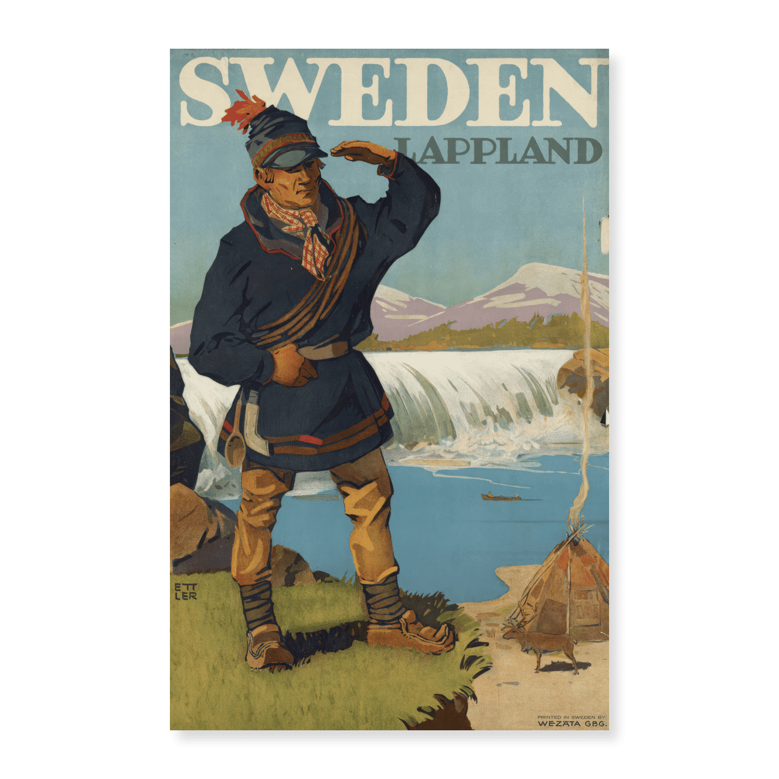 Art Print (Unframed), Sweden Lappland Vintage Travel Poster by Vintage ...