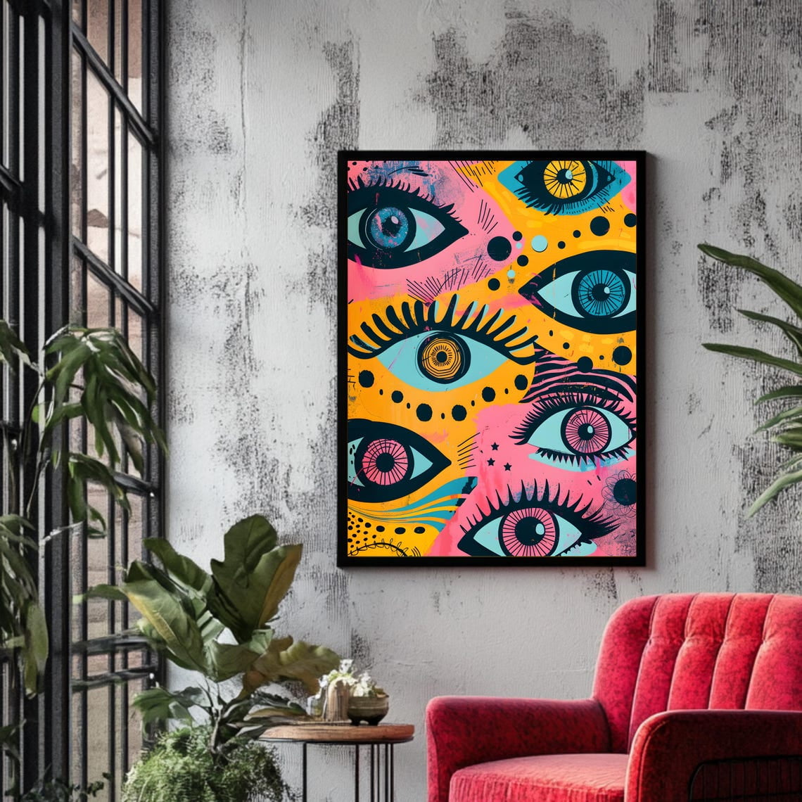 Art Psychedelic Eyes Third Eye Spiritual Maximalist Art Eclectic Boho ...